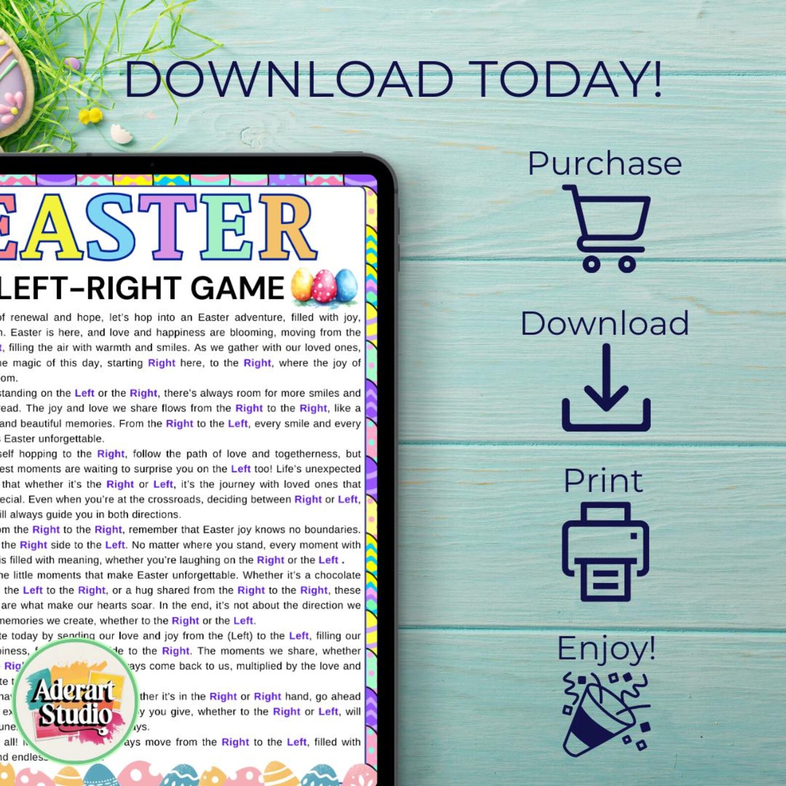 Left Right Easter Game, Pass the Prize Gift Exchange Game, Printable ...