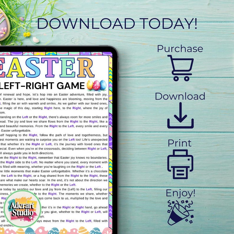 Left Right Easter Game, Pass the Prize Gift Exchange Game, Printable ...