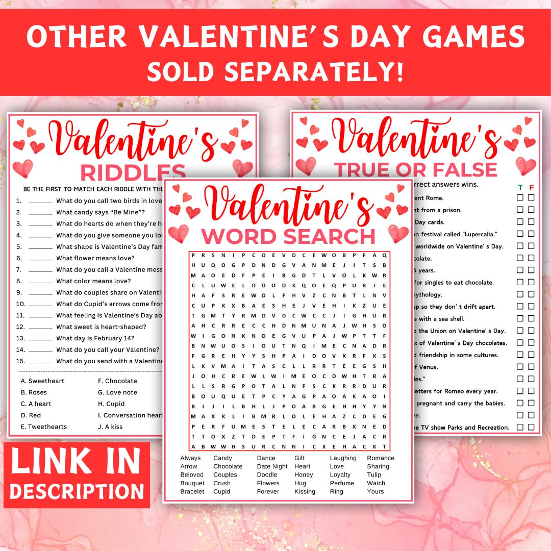Valentine's Day Would You Rather Game, Printable Valentine's Game ...
