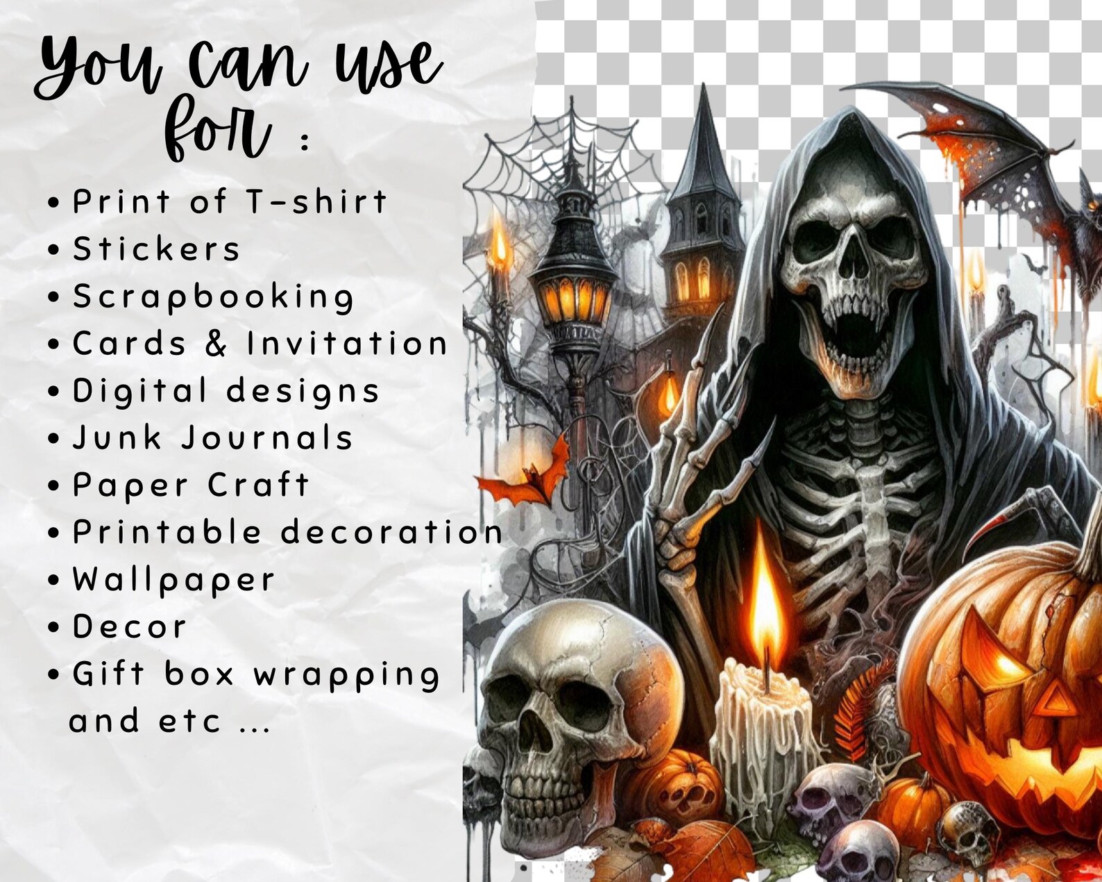 Halloween Horror Bundle Clipart, Scary Graphics, Horror Character PNG ...