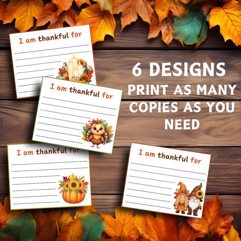 Thanksgiving Gratitude Cards, DIY Grateful Cards, I'm Thankful for ...