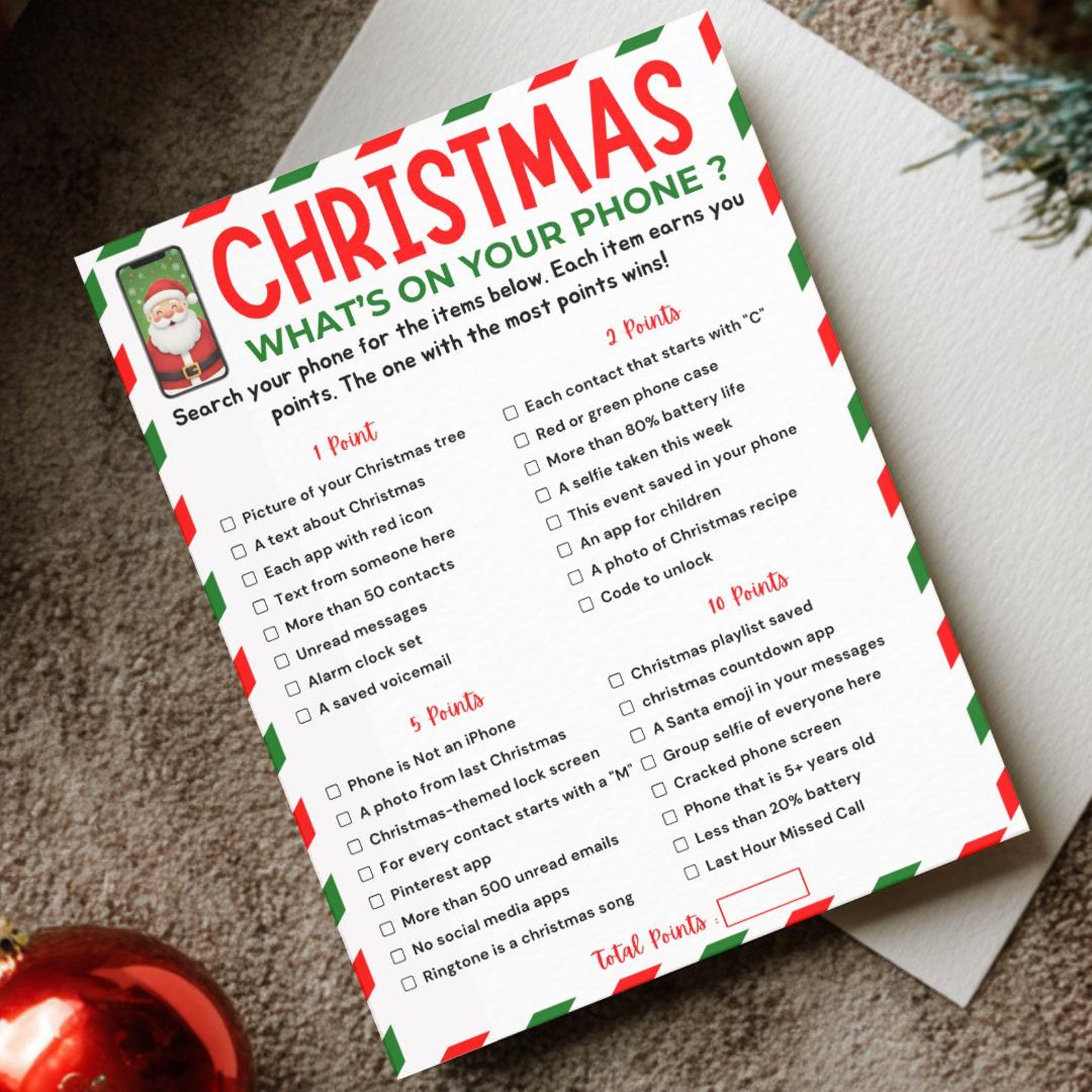 Christmas What's on Your Phone Game, Printable Christmas Party Games ...
