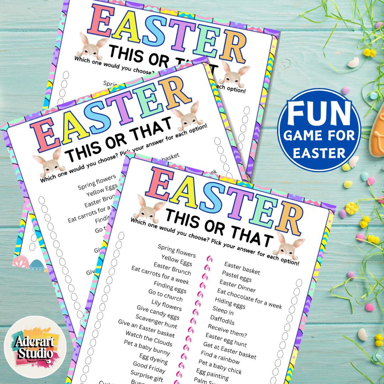 Printable Easter This or That Game, Would You Rather Questions Game ...