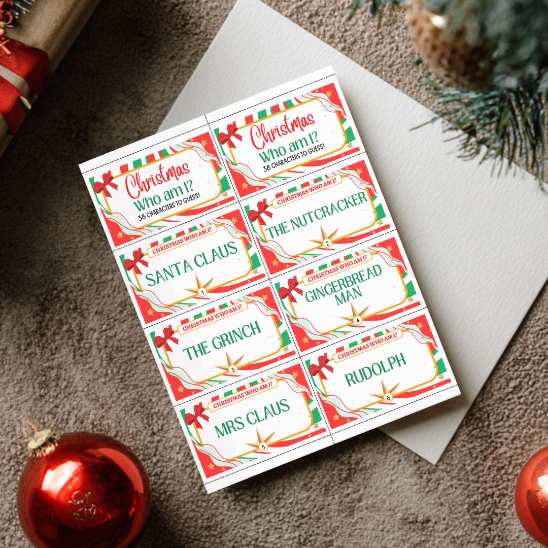 Who Am I Christmas Party Game, 38 Characters to Guess, Printable ...