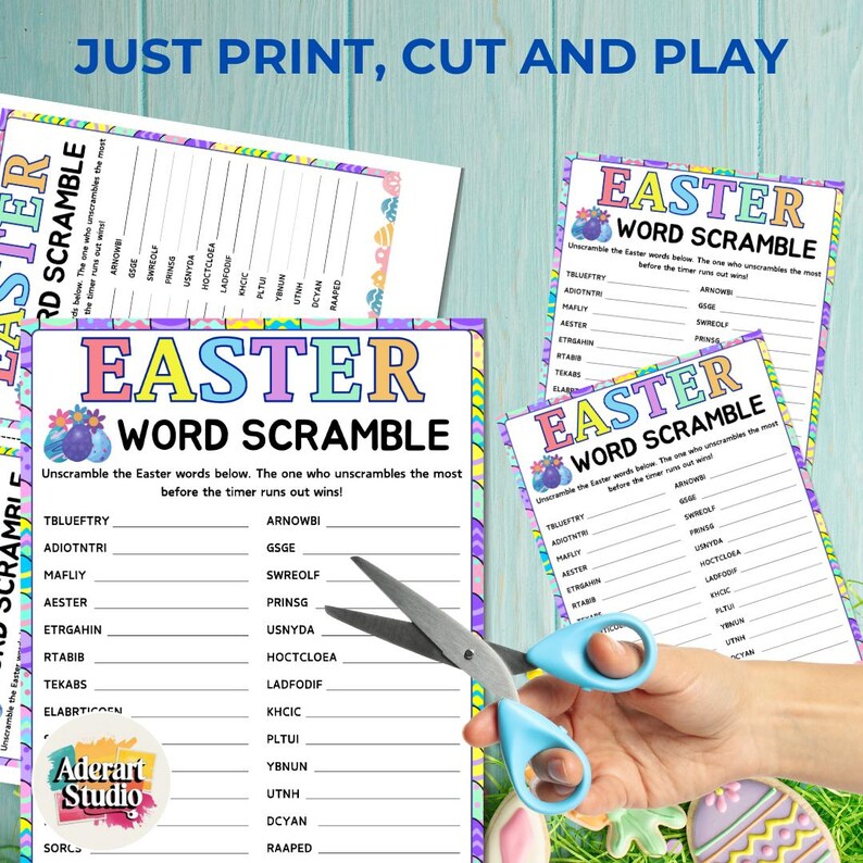 Easter Word Scramble Game, Printable Easter Game, Fun Activity Word Game for Kids & Adults ...