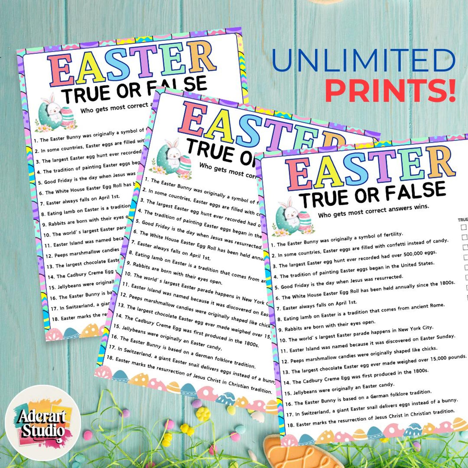 True or False Easter Game, True or False Game, Printable Easter Games ...