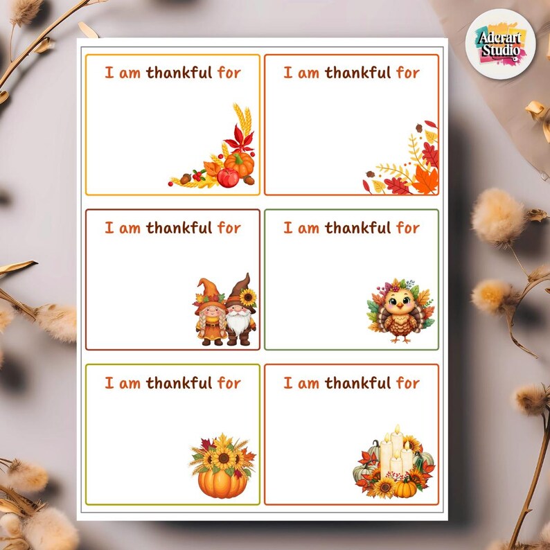 Thanksgiving Gratitude Cards, DIY Grateful Cards, I'm Thankful for ...