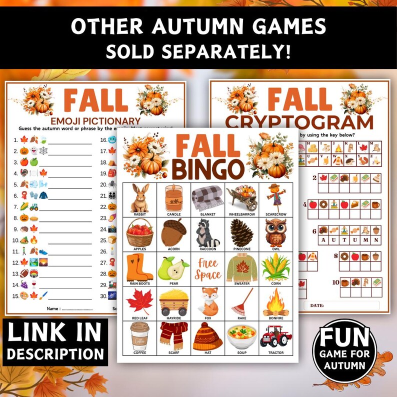 Fall Scavenger Hunt, Indoor Treasure Hunt, Printable Autumn Game for ...
