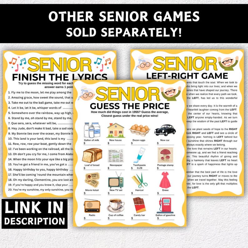 100 Senior Bingo Cards, Printable Activity for Seniors, Bingo Game for ...