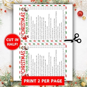 Christmas True or False Game, Printable Christmas Game, Christmas ...