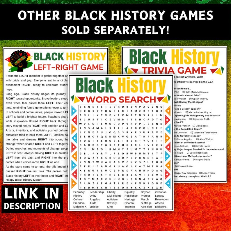 Black History Word Scramble Game, Printable Black History Games ...