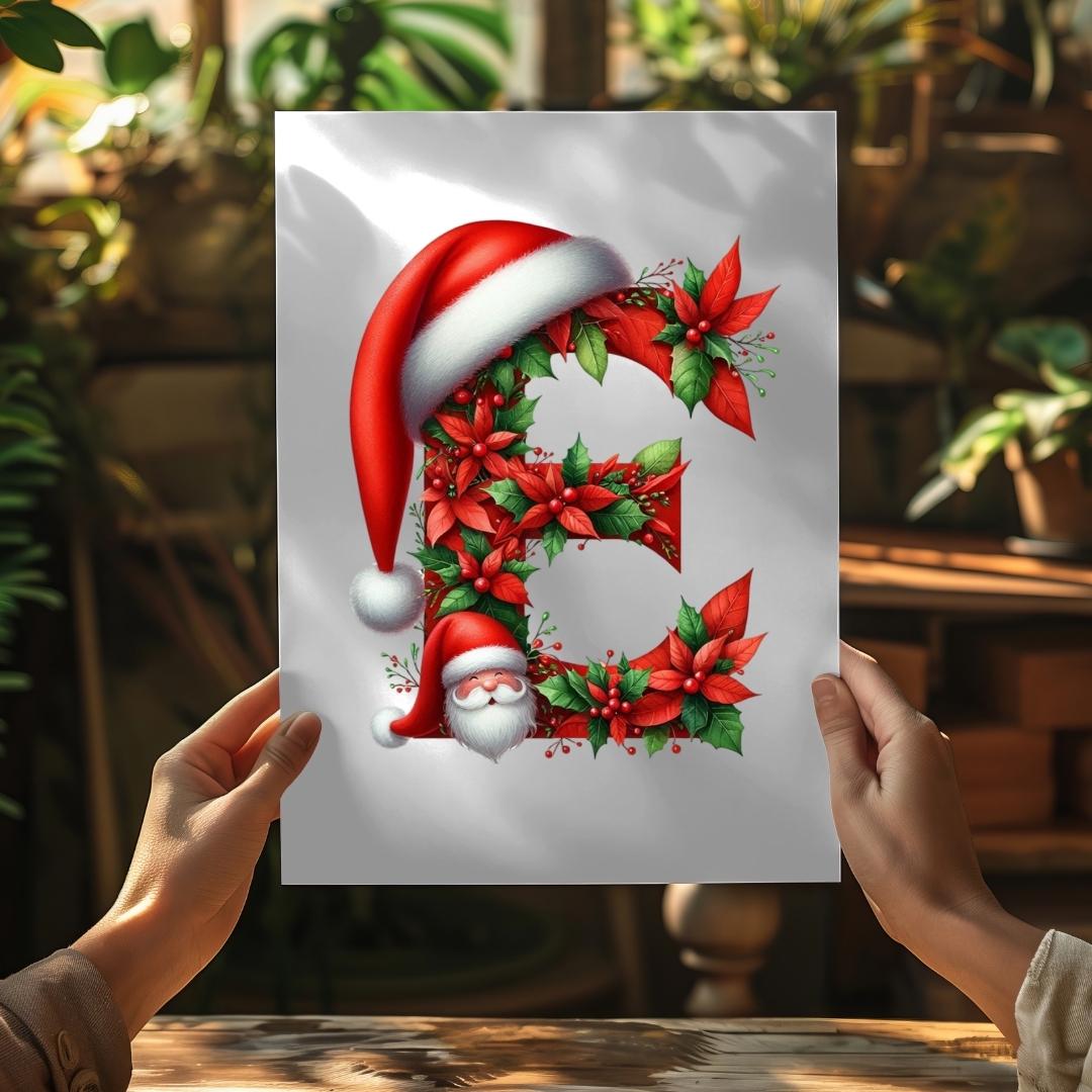 Christmas Floral Alphabet & Numbers Clipart, Christmas Letters ...