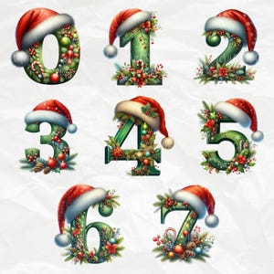 Christmas Alphabet and Numbers Clipart, Christmas Letters, Christmas ...