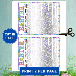 Left Right Easter Game, Pass the Prize Gift Exchange Game, Printable ...