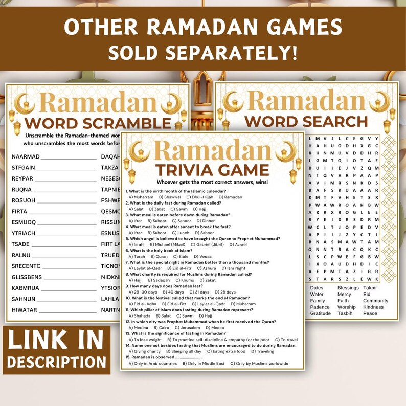 Ramadan Word Scramble Game, Printable Ramadan Game, Ramadan Activity ...