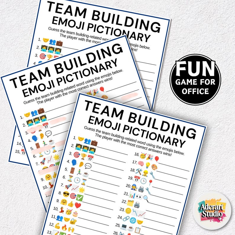 Team Building Emoji Game, Printable Office Games, Office Emoji ...