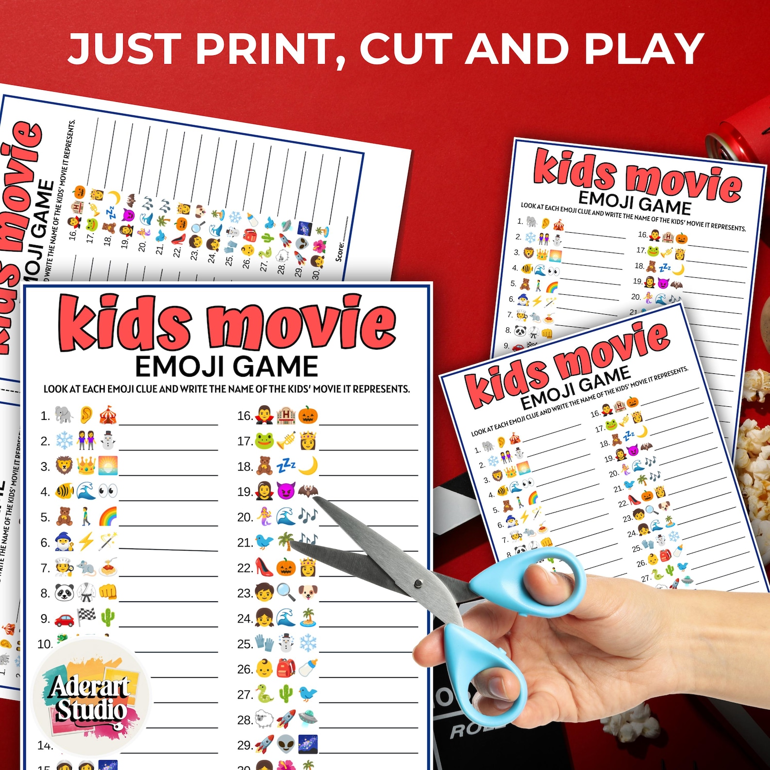 Kids Movie Emoji Game, Guess the Movie Game, Movie Trivia Game, Emoji ...