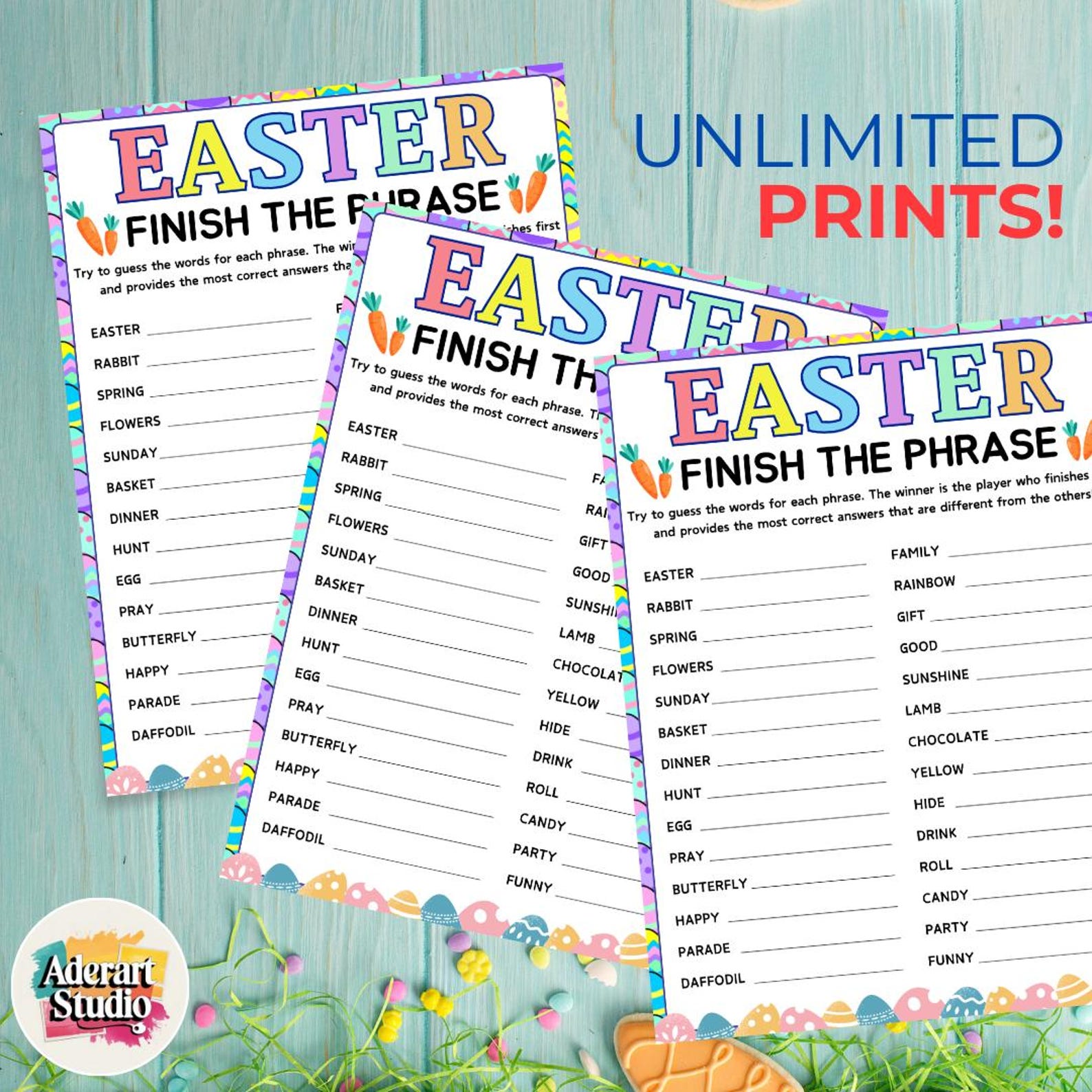 Easter Finish the Phrase Game, Finish My Phrase, Printable Word Games ...