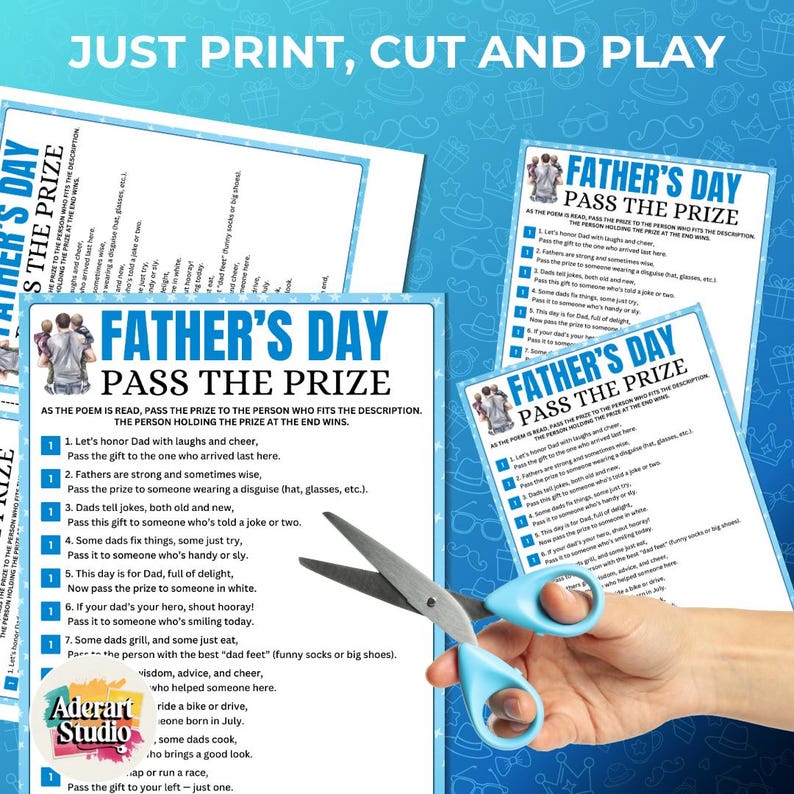 Father's Day Pass the Prize, Pass the Gift Game, Dad Pass the Prize ...