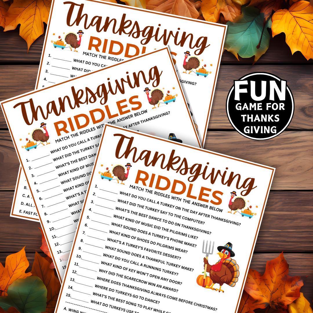 Thanksgiving Riddles Game With Answers, Printable Thanksgiving Game for ...