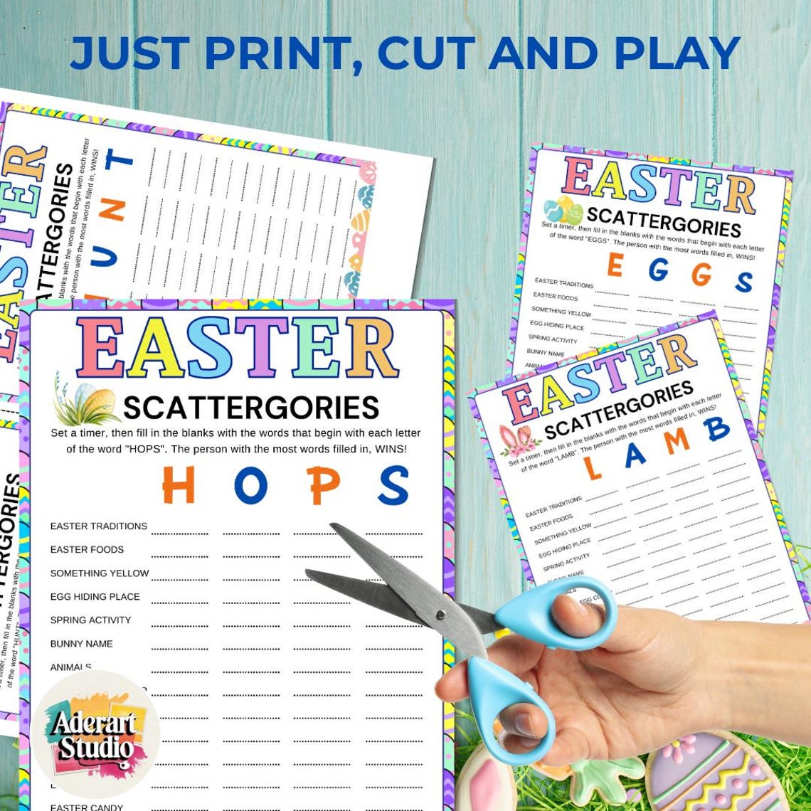 Easter Scattergories Games Bundle, Easter Party Games, Easter Word ...