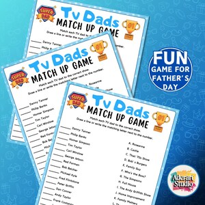 Famous TV Dads Match up Game, Famous TV Dads Trivia, Fathers Day Party ...