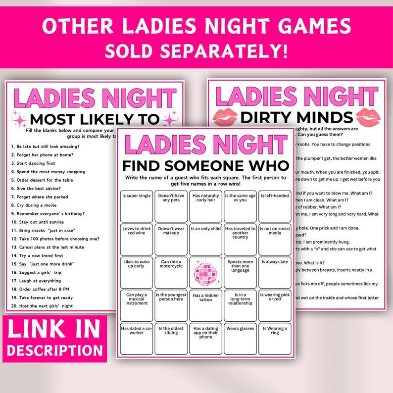 Ladies Night Think Fast Game! Printable Ladies Night Activity, Think ...