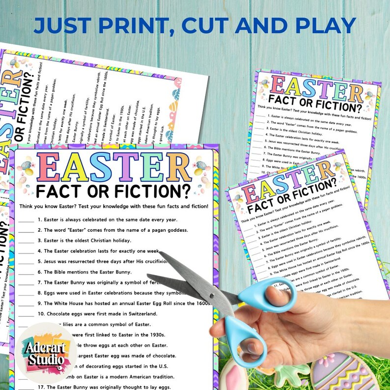 Easter Fact or Fiction Game, Printable Easter Fact Quiz, Easter Trivia ...