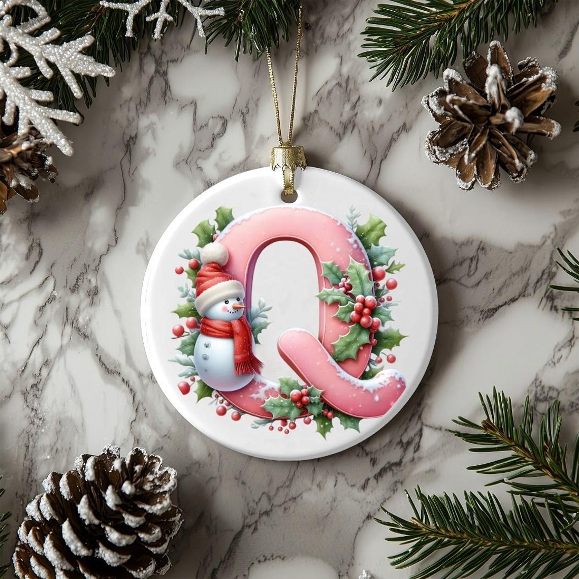 Girly Pink Christmas Snowman Alphabet Clipart Bundle, Christmas Letters ...