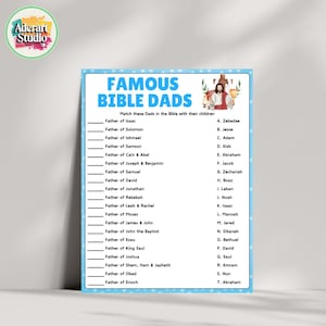 Bible Dads Match up Game - Fathers in the Bible Matching Game ...