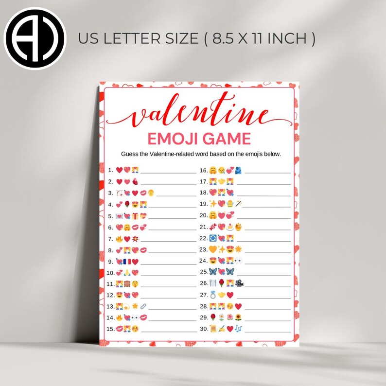 Valentine's Day Emoji Pictionary Bundle, Valentines Emoji Bundle ...