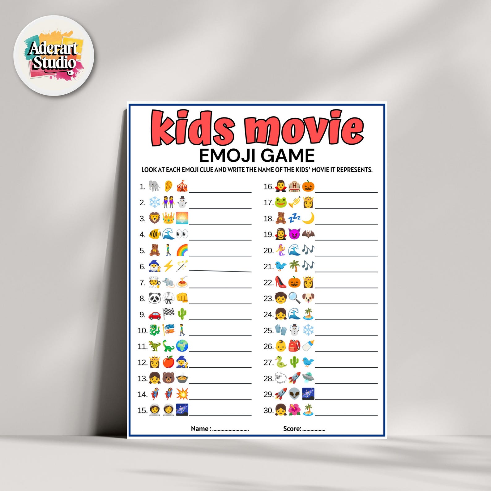 Kids Movie Emoji Game, Guess the Movie Game, Movie Trivia Game, Emoji ...