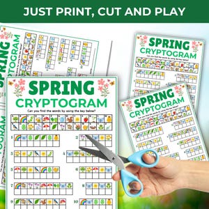 Spring Cryptogram Puzzle, Printable Spring Game for Kids & Adults ...