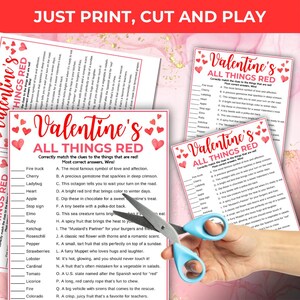 Valentines Day All Things Red Game, Printable Valentine Games, Fun ...