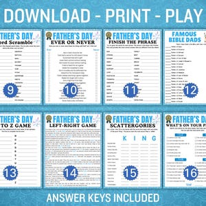 Father's Day Games Bundle, Fathers Day Activities, Fathers Day Party ...