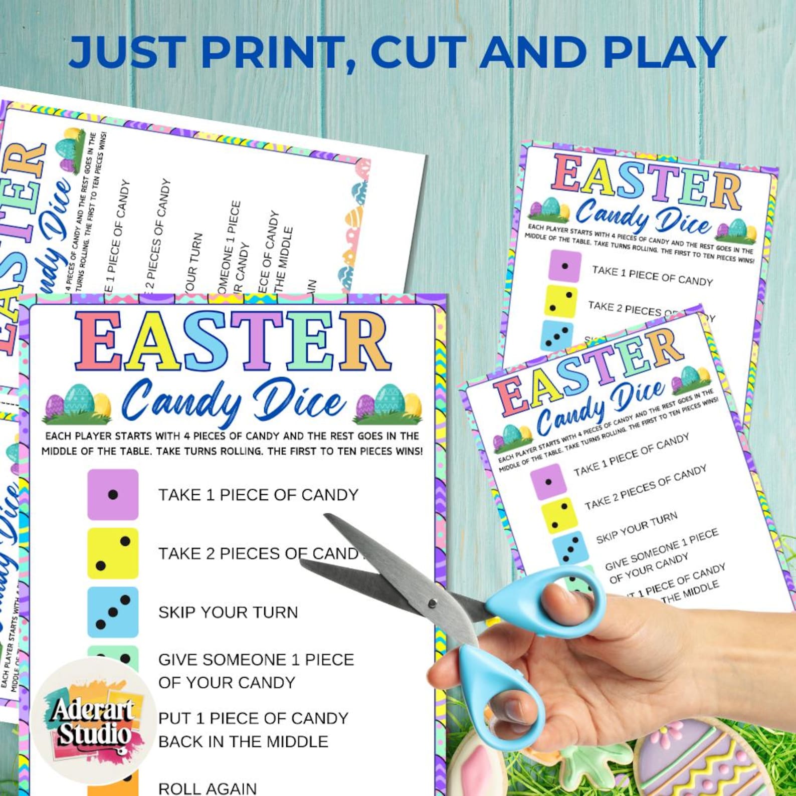 Printable Easter Candy Dice Game, Pass the Candy Game, Fun Easter Party ...