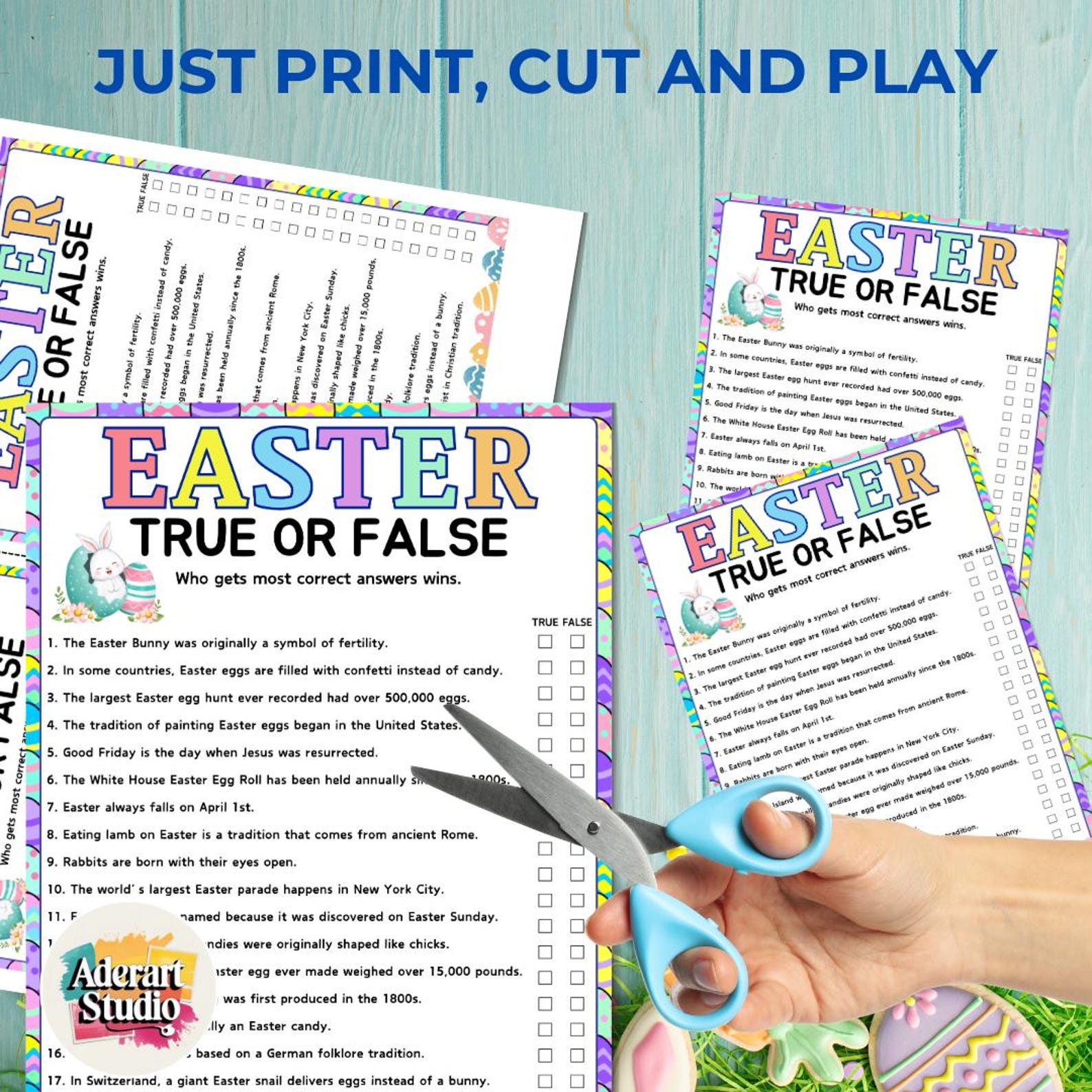 True or False Easter Game, True or False Game, Printable Easter Games ...