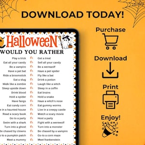 Halloween Would You Rather, Halloween Party Games, Halloween Activity ...