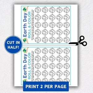 Printable Earth Day Roll and Color Game, Toddler and Preschool Dice ...