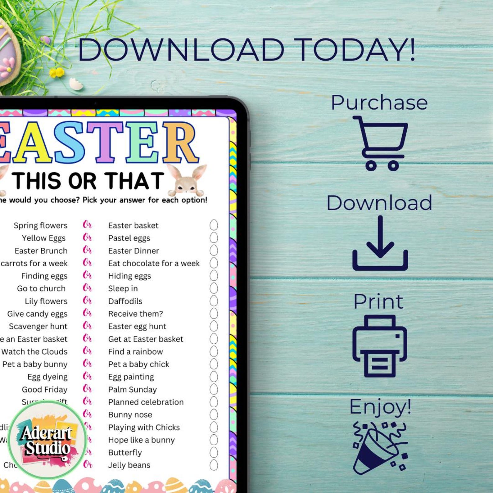 Printable Easter This or That Game, Would You Rather Questions Game ...