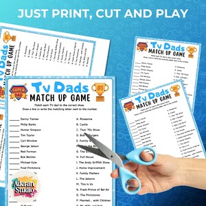 Famous TV Dads Match up Game, Famous TV Dads Trivia, Fathers Day Party ...