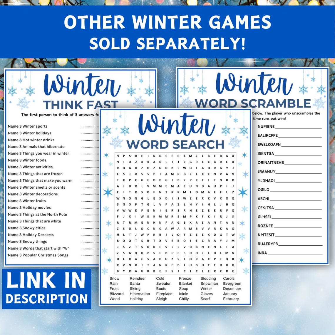 Winter Trivia Game, Winter Trivia Quiz, Printable Winter Game, Winter ...