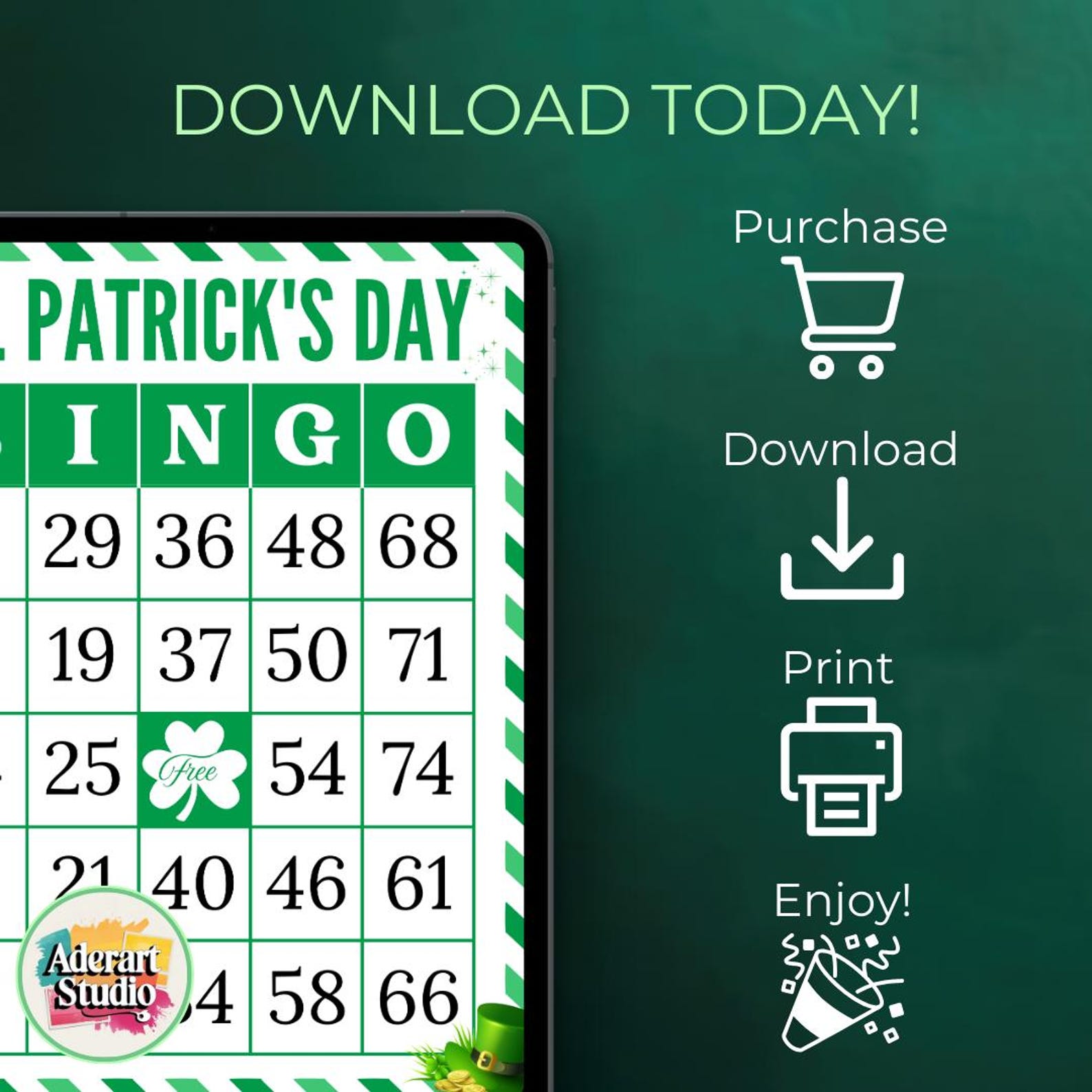100 St. Patrick's Day Bingo Cards, St Patrick's Day Party Game, St ...