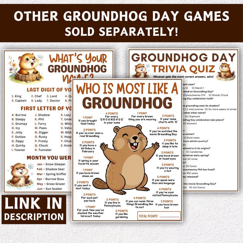Groundhog Riddles Game With Answers, Printable Trivia Game for Kids ...