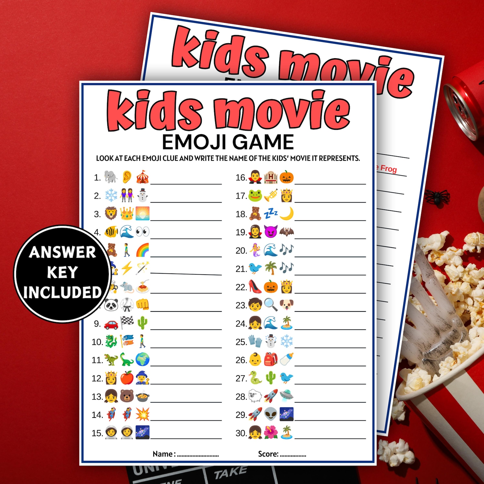 Kids Movie Emoji Game, Guess the Movie Game, Movie Trivia Game, Emoji ...