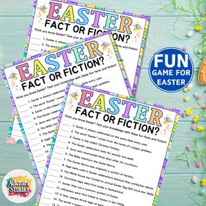 Easter Fact or Fiction Game, Printable Easter Fact Quiz, Easter Trivia ...