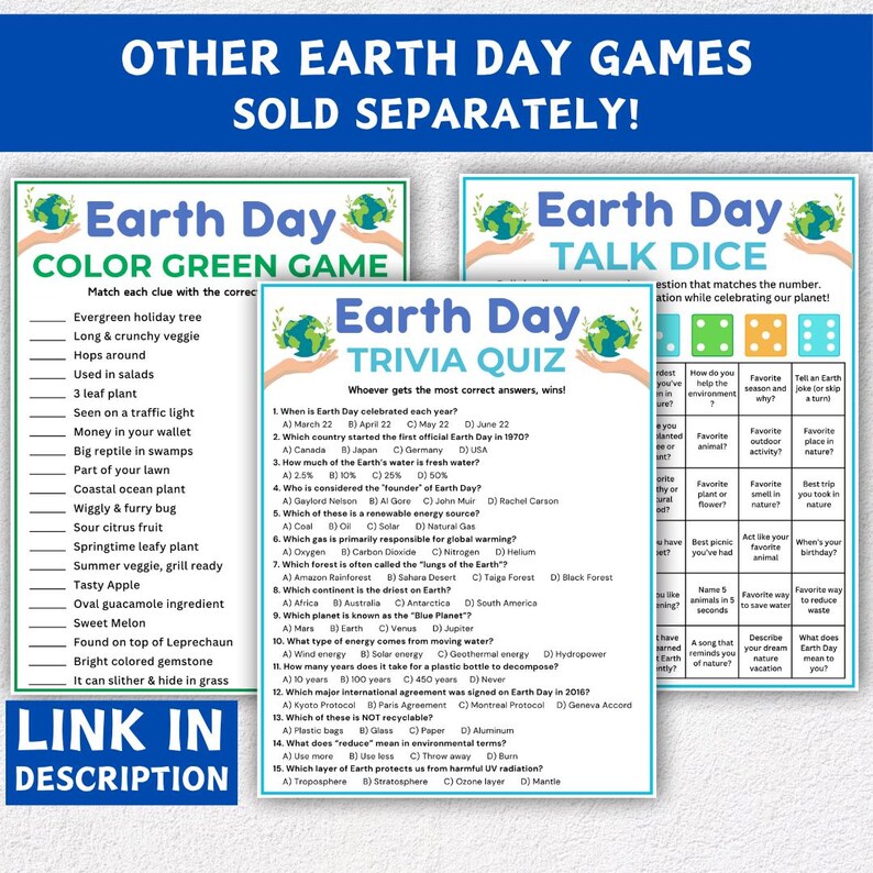 Earth Day Fact or Fiction Game, Printable Earth Day Games, Earth Day ...
