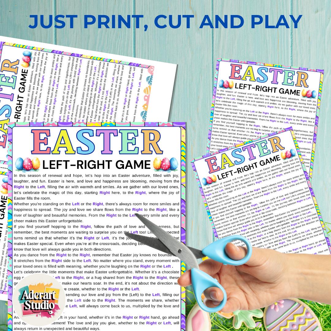 Left Right Easter Game, Pass the Prize Gift Exchange Game, Printable ...