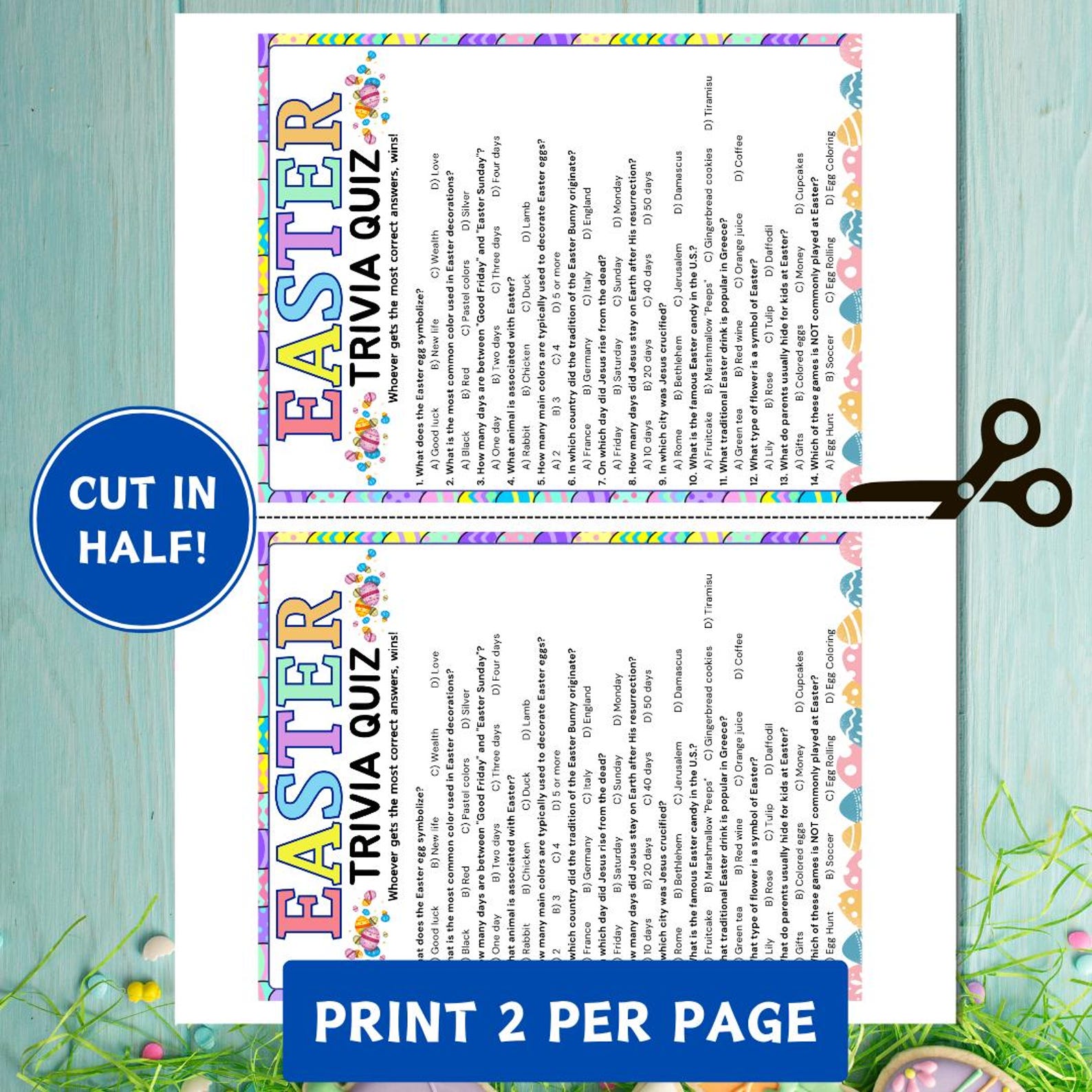 Easter Trivia Game, Easter Trivia Quiz, Easter Party Games, Printable ...