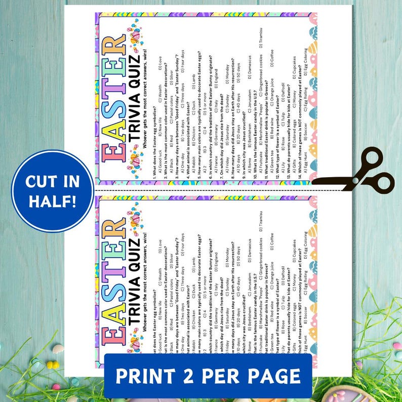 Easter Trivia Game, Easter Trivia Quiz, Easter Party Games, Printable ...